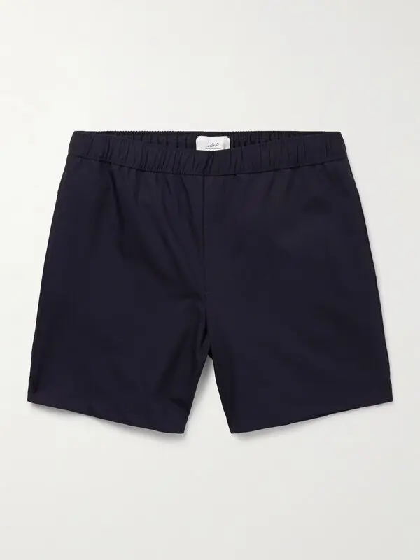 Mr P. Straight-leg Shell Tennis Shorts - Blue