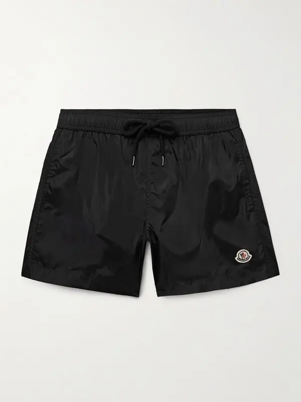 Moncler Straight-leg Mid-length Swim Shorts - Black