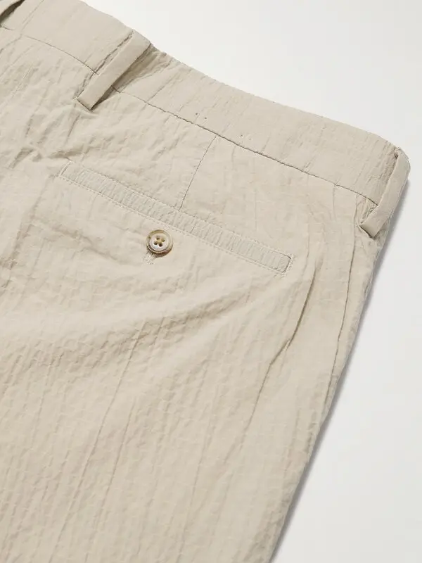 Nn07 Bill 5721 Straight-leg Seersucker Trousers - Neutrals