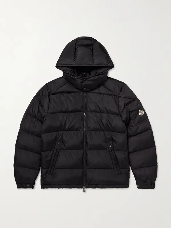 Moncler Maya Logo-appliquéd Quilted Shell Hooded Down Jacket - Black