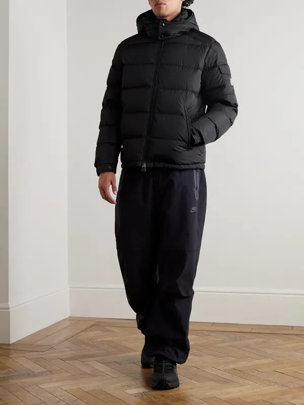 Moncler Maya Logo-appliquéd Quilted Shell Hooded Down Jacket - Black