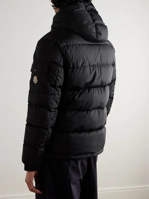 Moncler Maya Logo-appliquéd Quilted Shell Hooded Down Jacket - Black