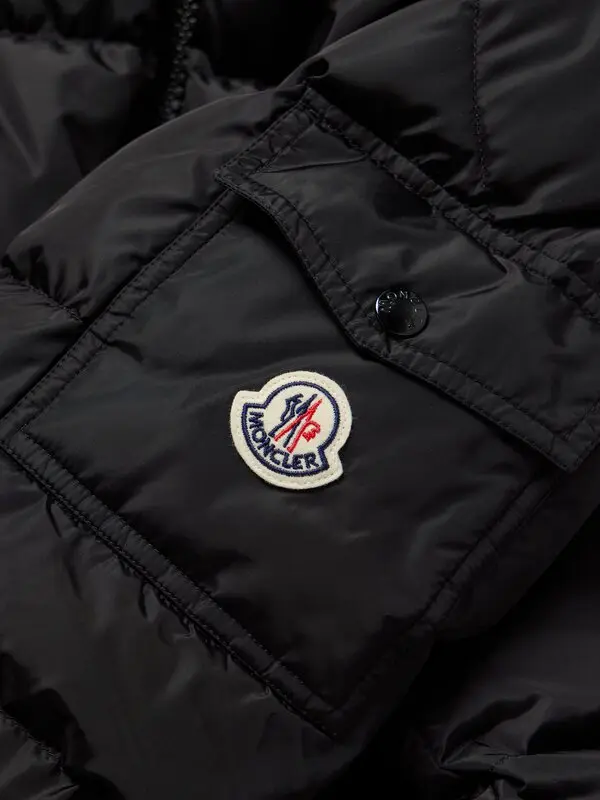 Moncler Maya Logo-appliquéd Quilted Shell Hooded Down Jacket - Black