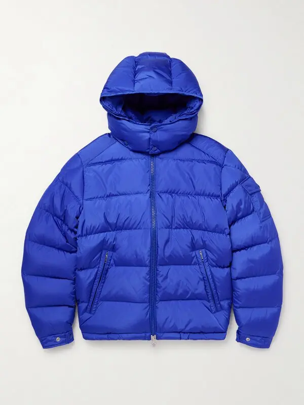 Moncler Maya Logo-appliquéd Quilted Shell Hooded Down Jacket - Blue