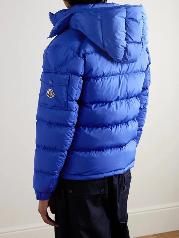 Moncler Maya Logo-appliquéd Quilted Shell Hooded Down Jacket - Blue