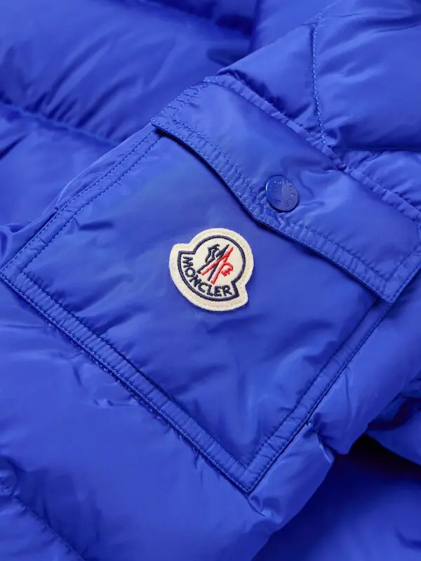 Moncler Maya Logo-appliquéd Quilted Shell Hooded Down Jacket - Blue