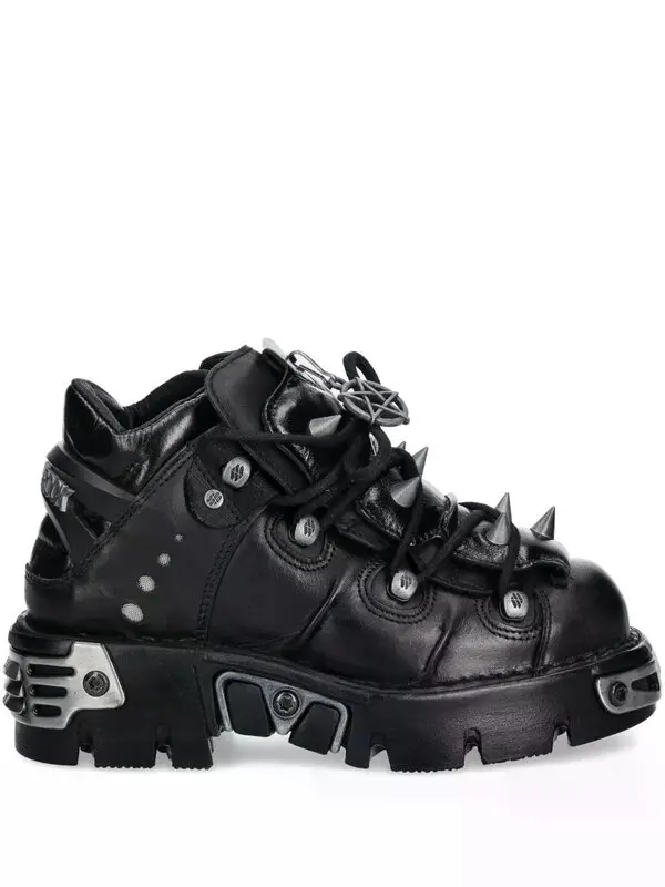 NEW ROCK Lace-up Stud-detailed Sneakers