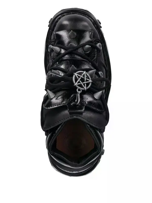 NEW ROCK Lace-up Stud-detailed Sneakers