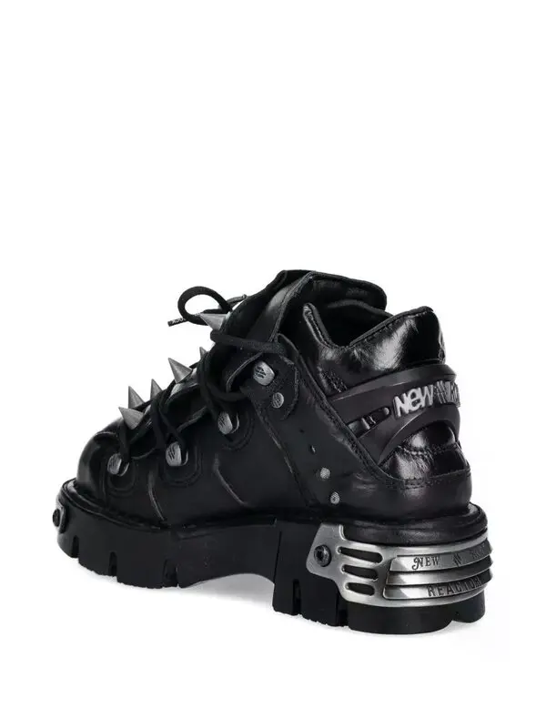 NEW ROCK Lace-up Stud-detailed Sneakers