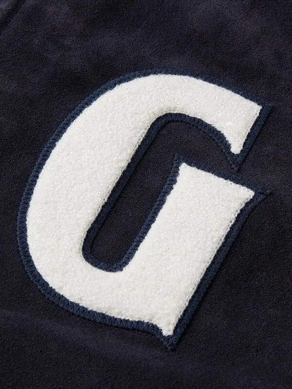 Golden Bear Logo-appliquéd Suede Varsity Jacket