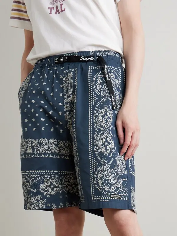 Kapital Straight-leg Bandana-print Cotton-twill Shorts