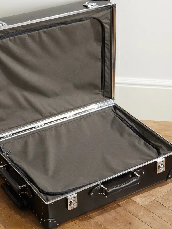 GLOBE-TROTTER Metropolis Leather-trimmed Suitcase - Black