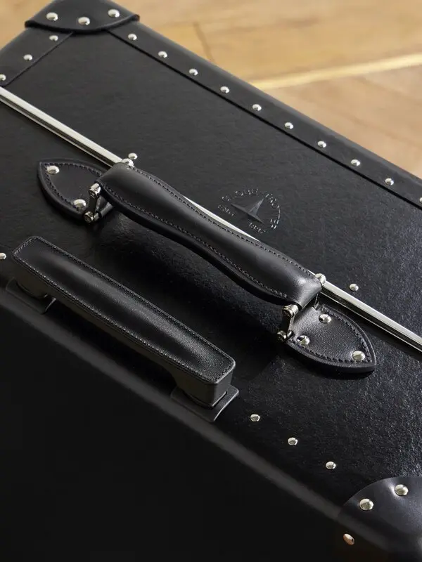 GLOBE-TROTTER Metropolis Leather-trimmed Suitcase - Black