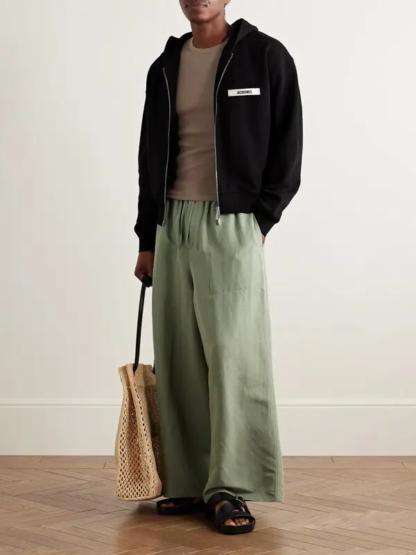 Jacquemus Logo-embroidered Cotton-jersey Zip-up Hoodie