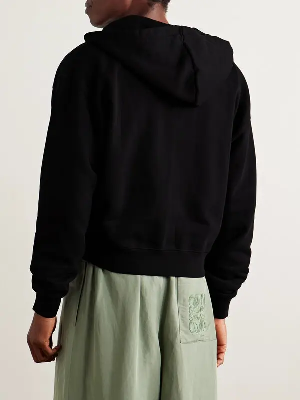Jacquemus Logo-embroidered Cotton-jersey Zip-up Hoodie