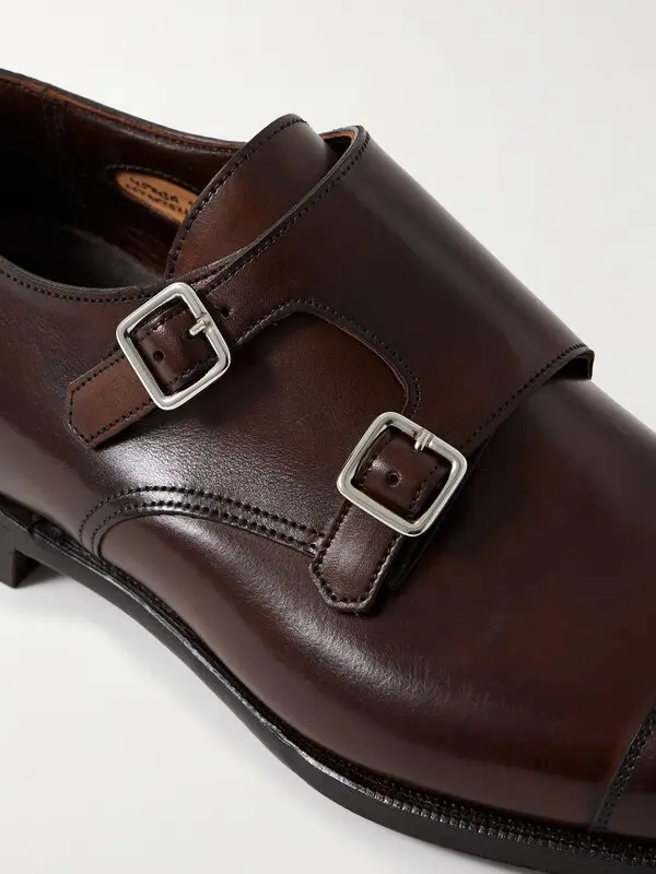George Cleverley Thomas Cap-toe Leather Monk-strap Shoes