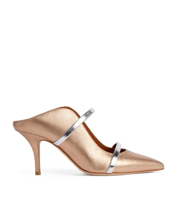 MALONE SOULIERS Metallic Leather Maureen Mules - Gold