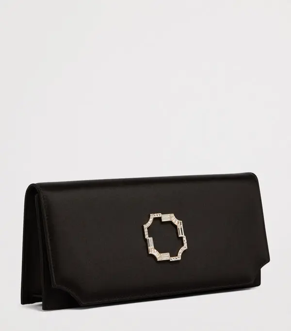 MALONE SOULIERS Satin Vivien Evening Clutch Bag - Black