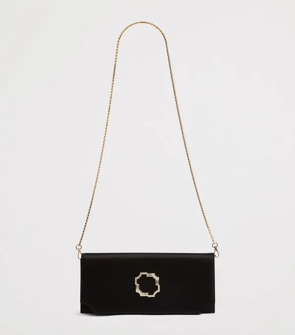MALONE SOULIERS Satin Vivien Evening Clutch Bag - Black