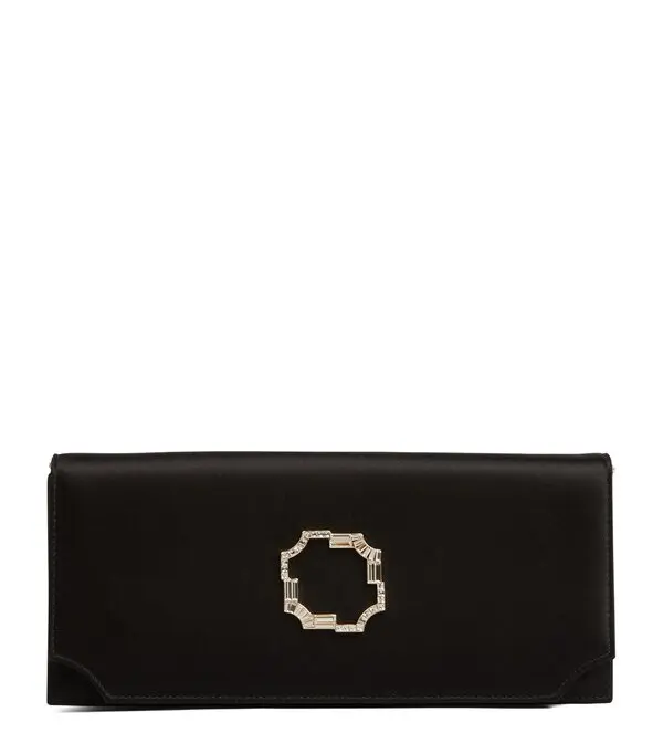 MALONE SOULIERS Satin Vivien Evening Clutch Bag - Black