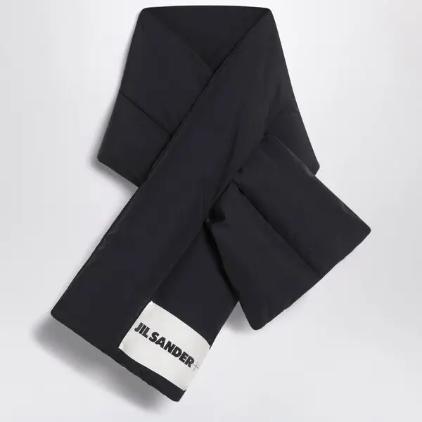 JIL SANDER Padded Scarf With Logo - Black