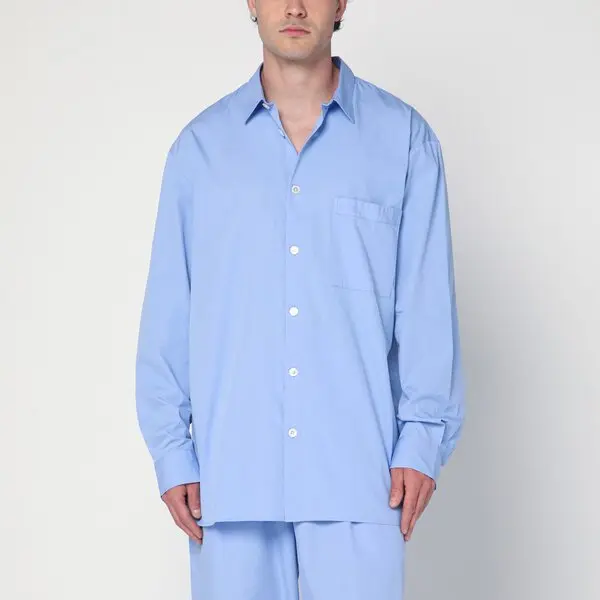TEKLA Cornflower Pyjama Shirt - Blue