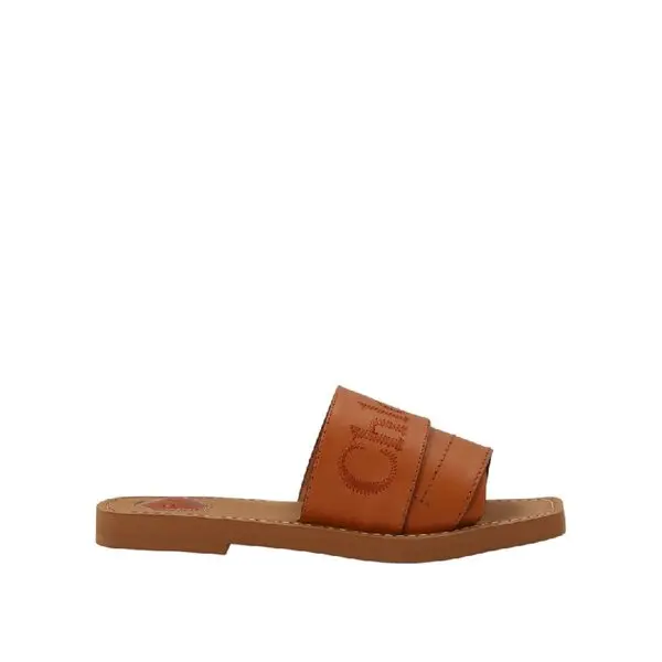 Chloé Logo Woody Flat Sandals