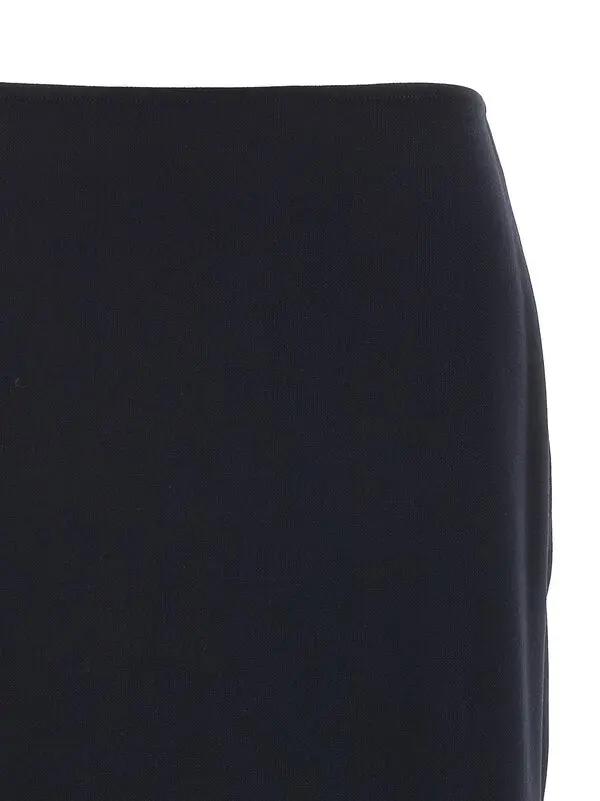 Victoria Beckham Kick Detail Wool Crêpe Skirt