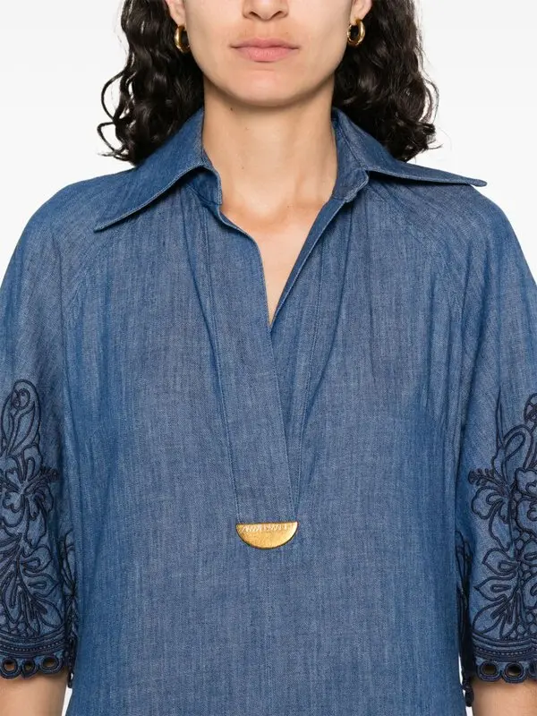 green emerald velvet dress Zimmermann Crush Embelished Denim Dress Blue Moon – blueandcream