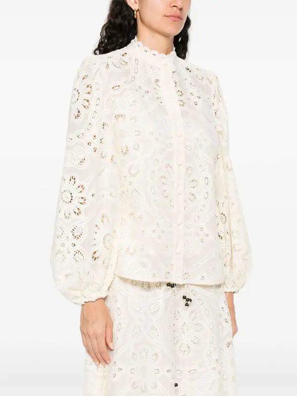 Zimmermann Rhiannon Embroidered Blouse - Ivory