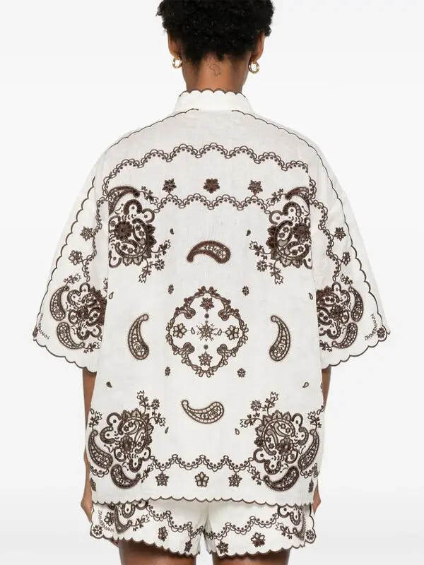 Zimmermann Ascension Embroidered Shirt - Ivory
