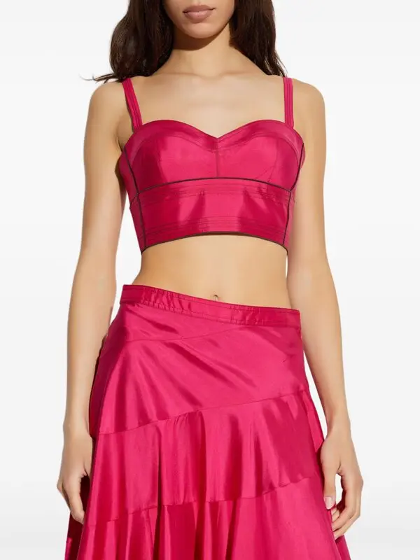 Tory Burch Silk Bra Top - Fuchsia