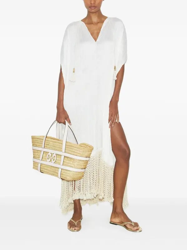Tory Burch Ella Straw Basket Bag - White