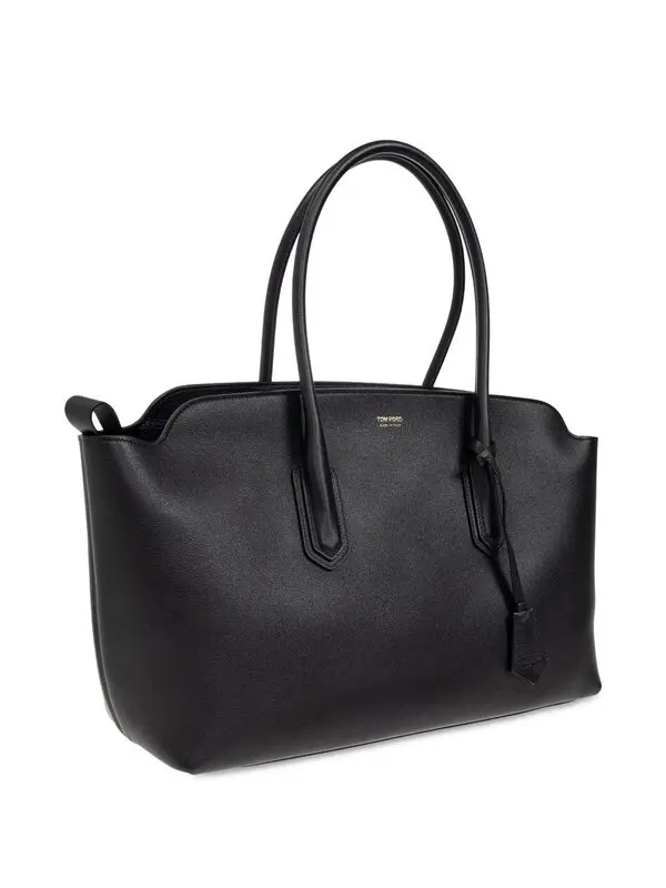 TOM FORD Large Leather Shopper - Black