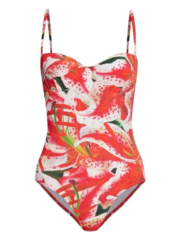 Tory Burch Printed One-piece Swimsuit - Fuchsia
