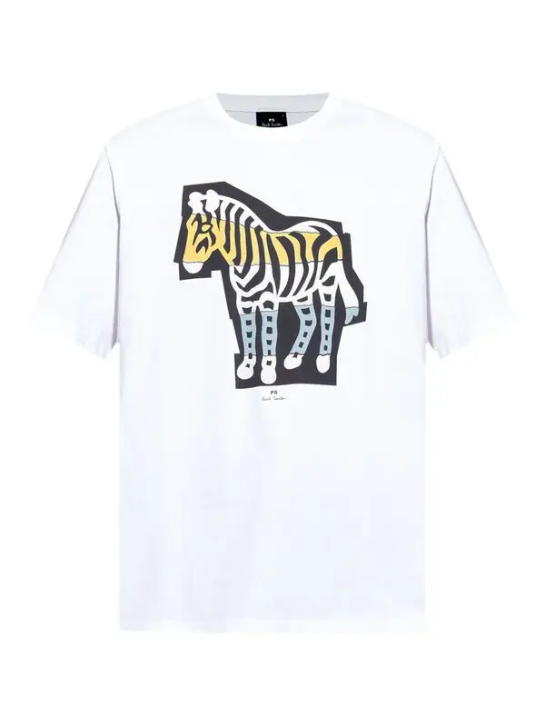 Paul Smith Zebra Print Cotton T-shirt - White