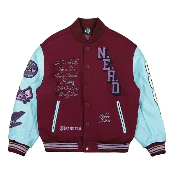 PLEASURES N.e.r.d. Varsity Jacket - Purple