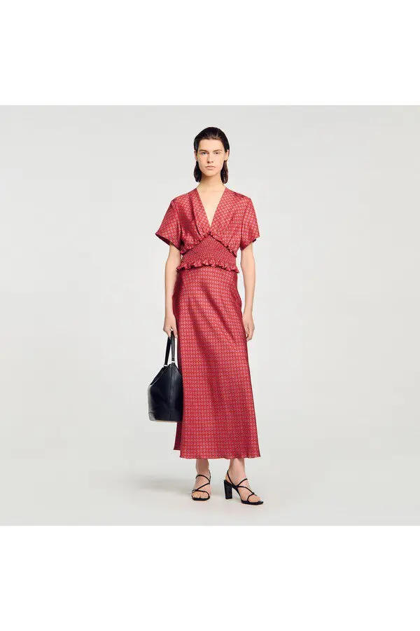 Sandro Scarf Print Maxi Dress