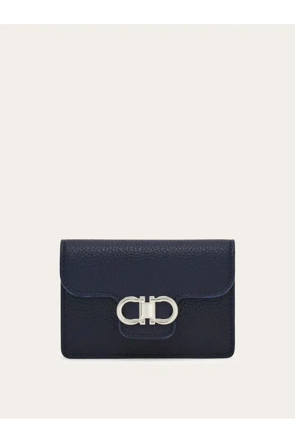 FERRAGAMO Gancini Key Holder - Navy