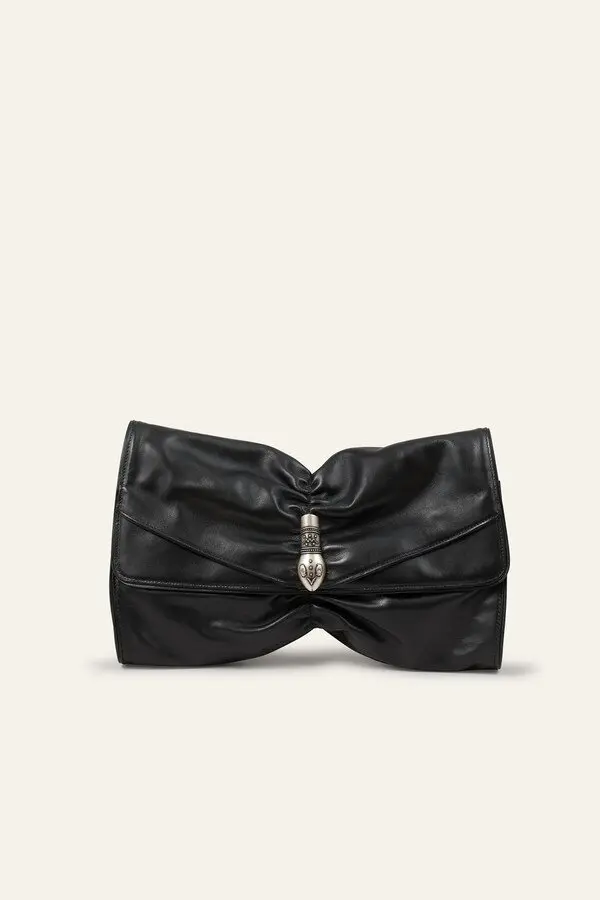 Ba&sh Serpent Leather Clutch