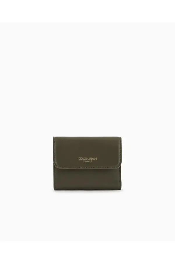 Giorgio Armani Leather Trifold Wallet - Green