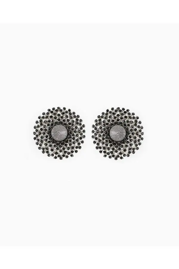 Giorgio Armani Metal And Bead Clip-on Earrings - Black