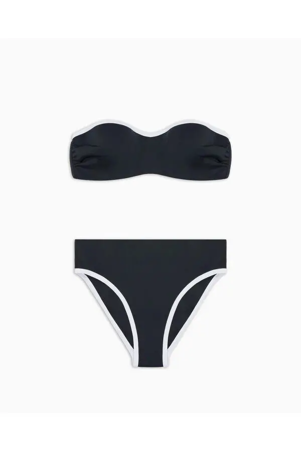 Giorgio Armani Two-tone Bandeau Bikini - Black
