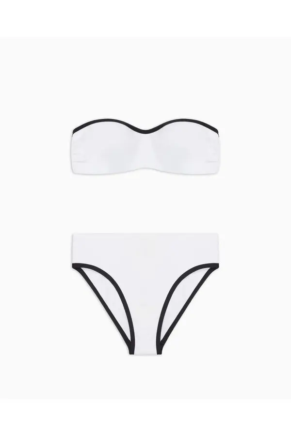 Giorgio Armani Two-tone Bandeau Bikini - White