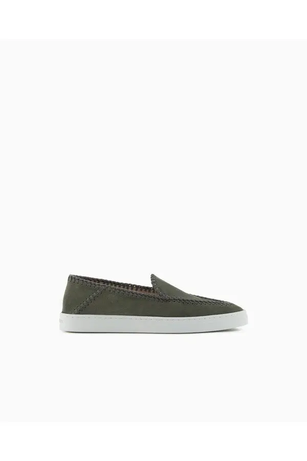 Giorgio Armani Galleria 3 Suede Slip-ons - Green
