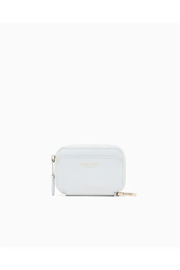 Giorgio Armani Leather Mini Wraparound-zip Wallet - White