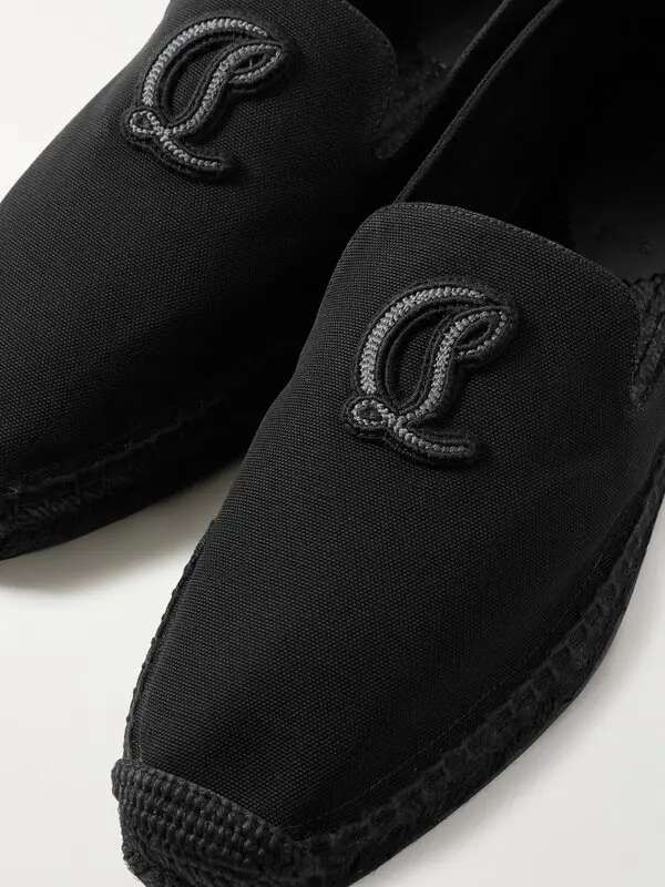 CHRISTIAN LOUBOUTIN Nanou Logo-appliquéd Canvas Espadrilles