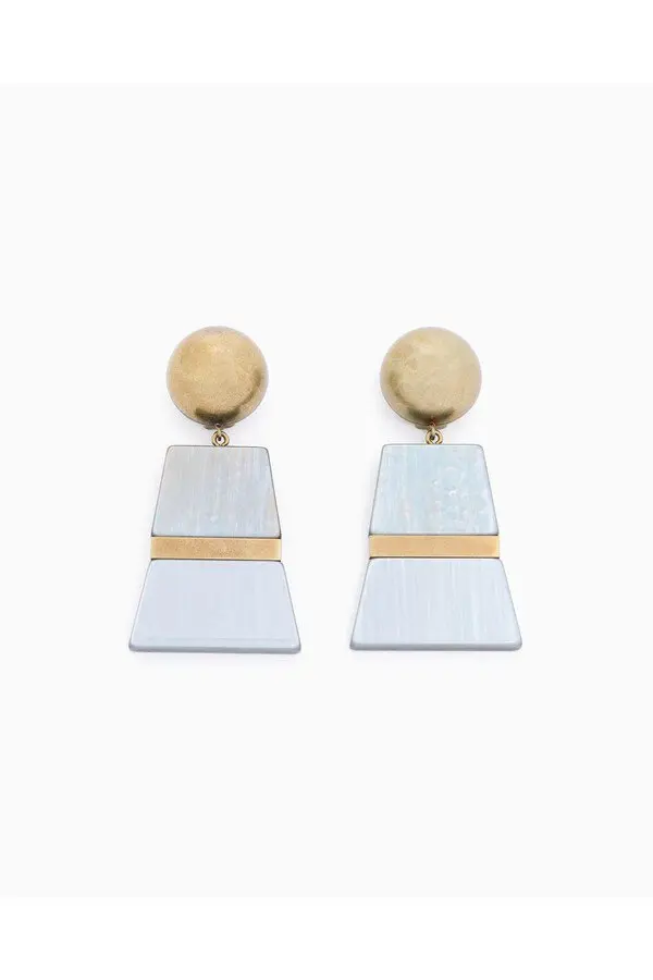 Giorgio Armani Metal And Resin Clip-on Earrings - Beige