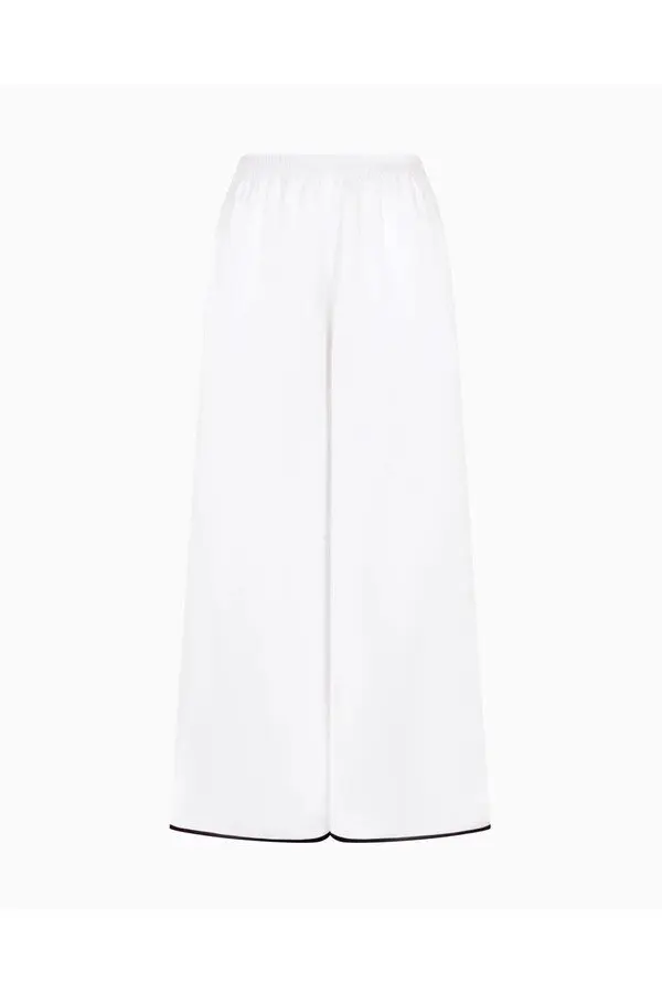 Giorgio Armani Wide-leg Silk Trousers - White