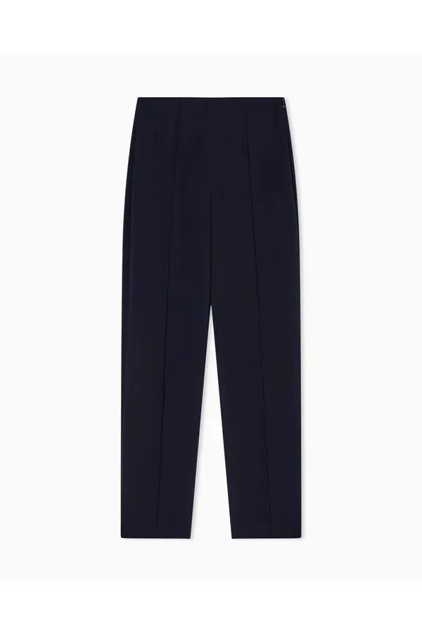 Giorgio Armani Straight-leg Viscose Cady Trousers - Black